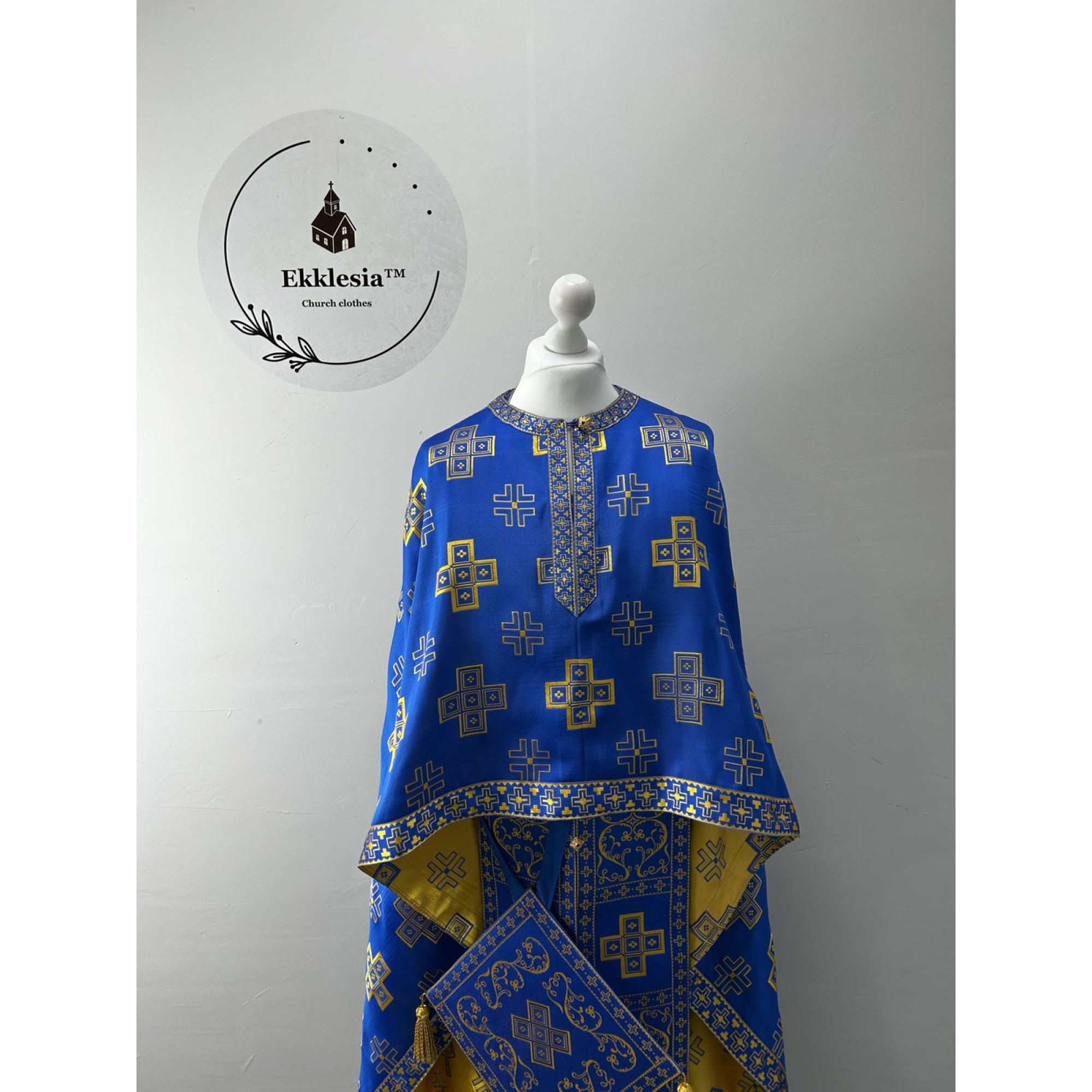 Liturgical blue vestment - Priest vestment - Church clothes for priests